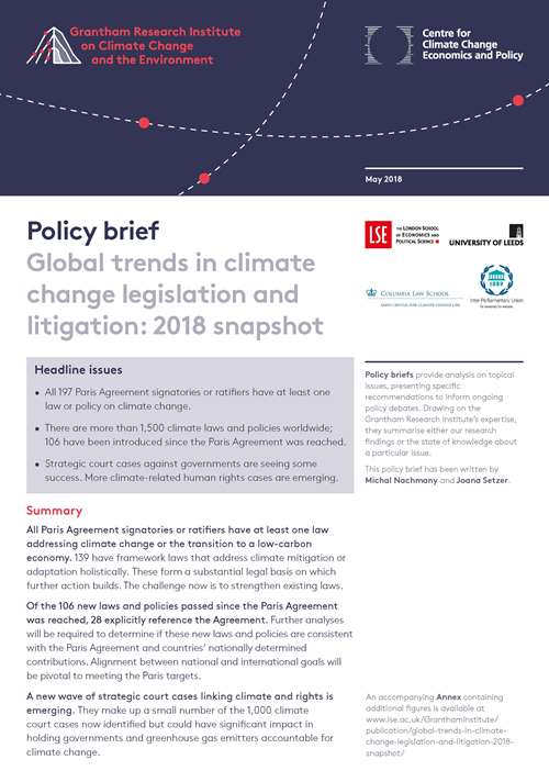 Global trends in climate change legislation and litigation: 2018 ...